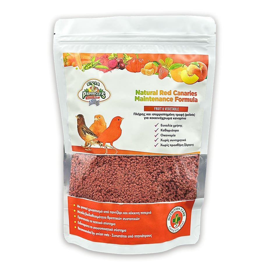 EVIA PARROTS Natural Red Canaries Μaintenance Formula (Pellets) 500gr ...